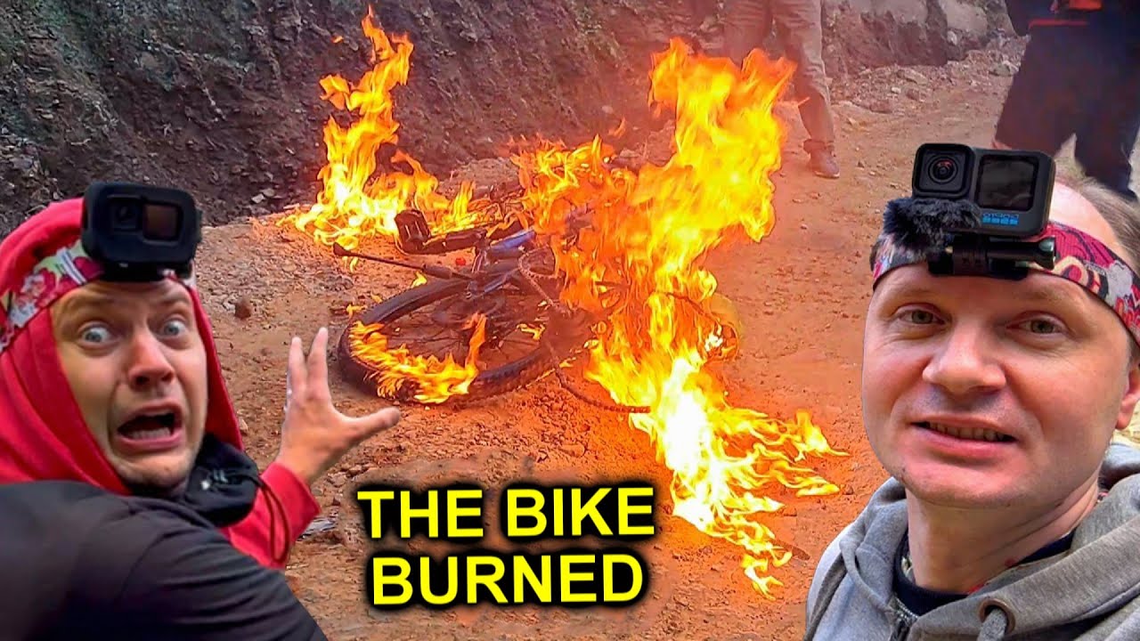 Road Of Death On Bikes - Fell Off A Rock - Gas Tank Exploded - Part 1