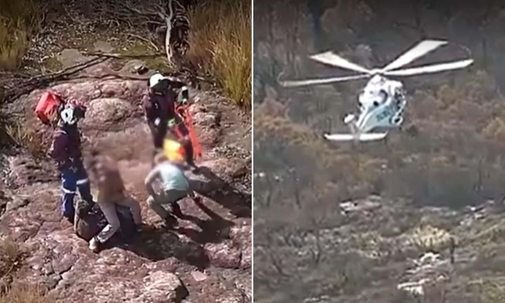 Heart-stopping moment 11 hikers are rescued after becoming stranded in ...