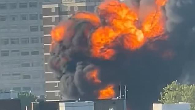 Towering flames shoot from electrical substation in Maida Vale