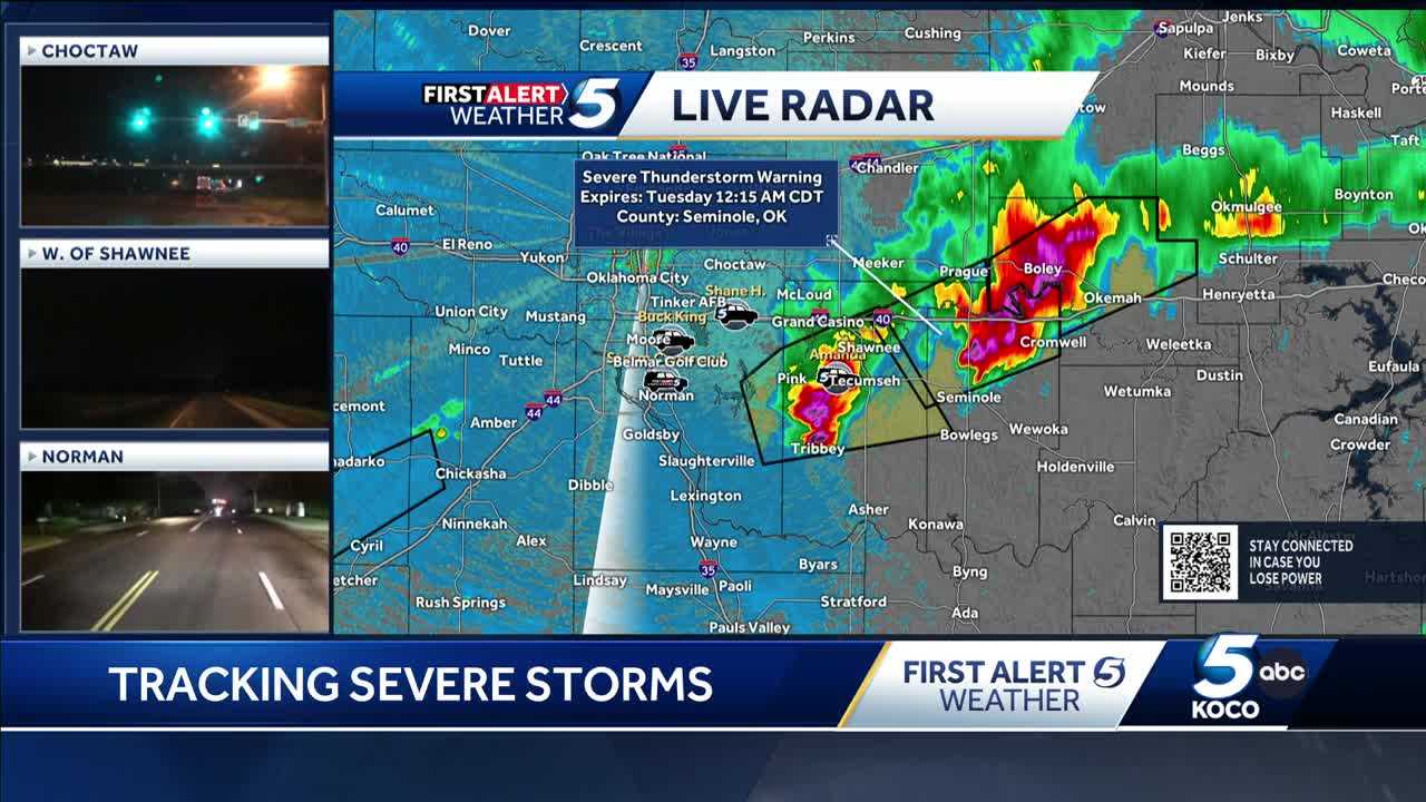UPDATES: Tracking severe storms moving across Oklahoma