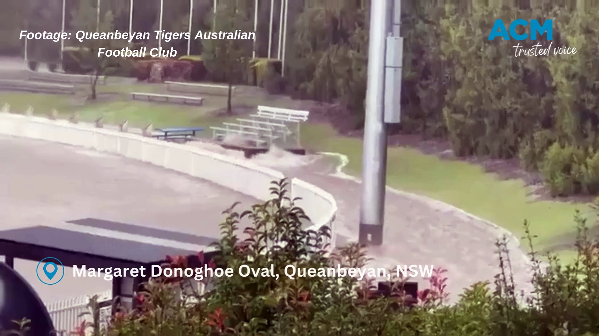 Yep, footy training is cancelled. Queanbeyan oval dramatically floods