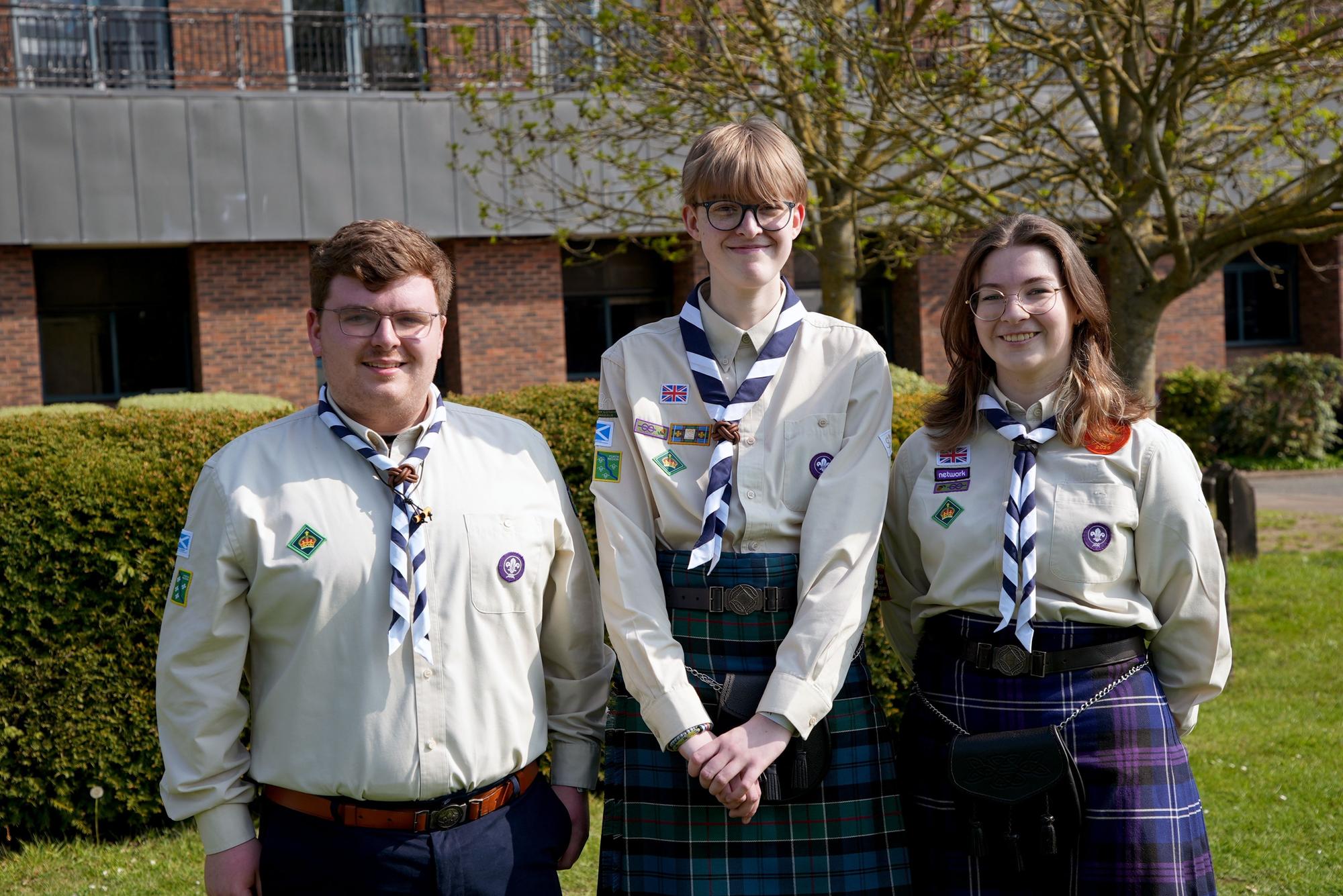 Chief Scout, Dwayne Fields congratulates Scouts from Forth on achieving ...