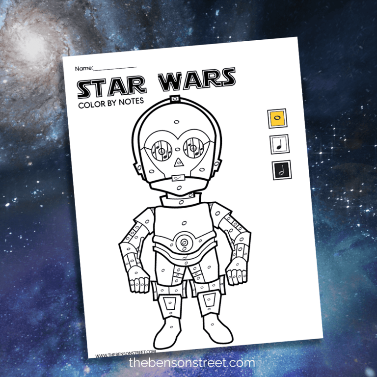 Free Printable Star Wars Color by Note Pages