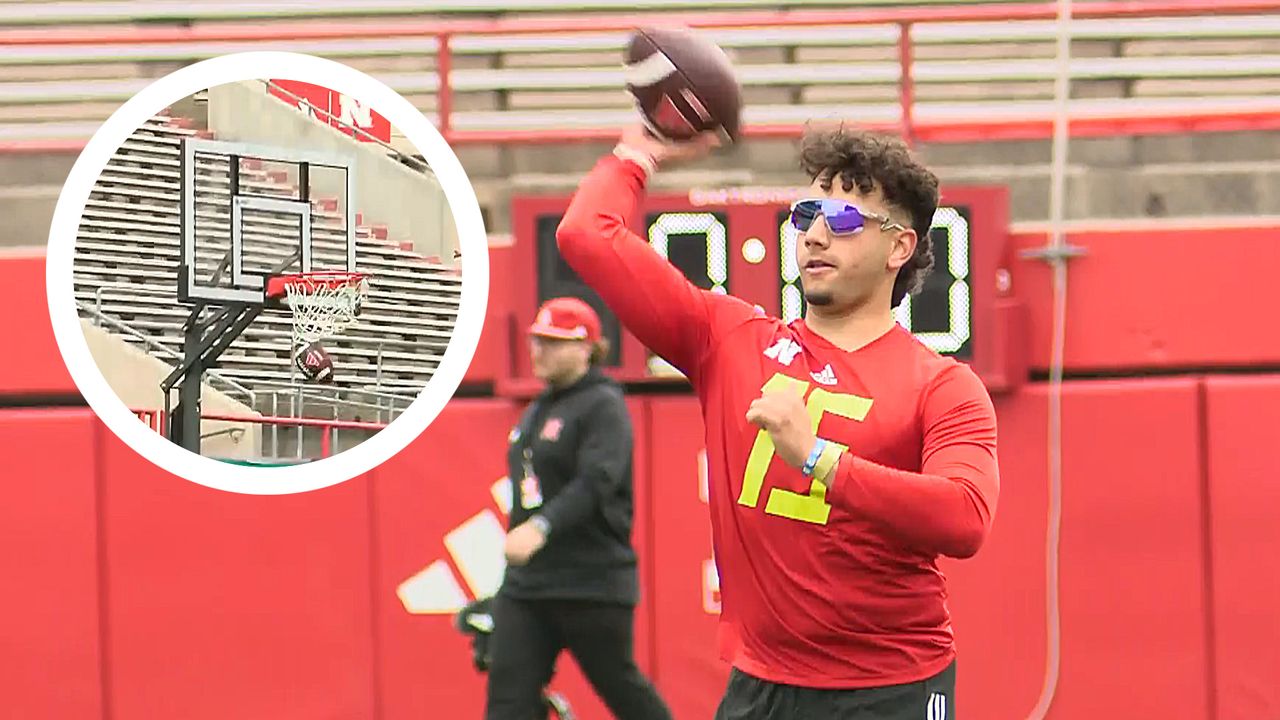 Nebraska Cornhuskers quarterback Dylan Raiola throws 40-yard pass into ...