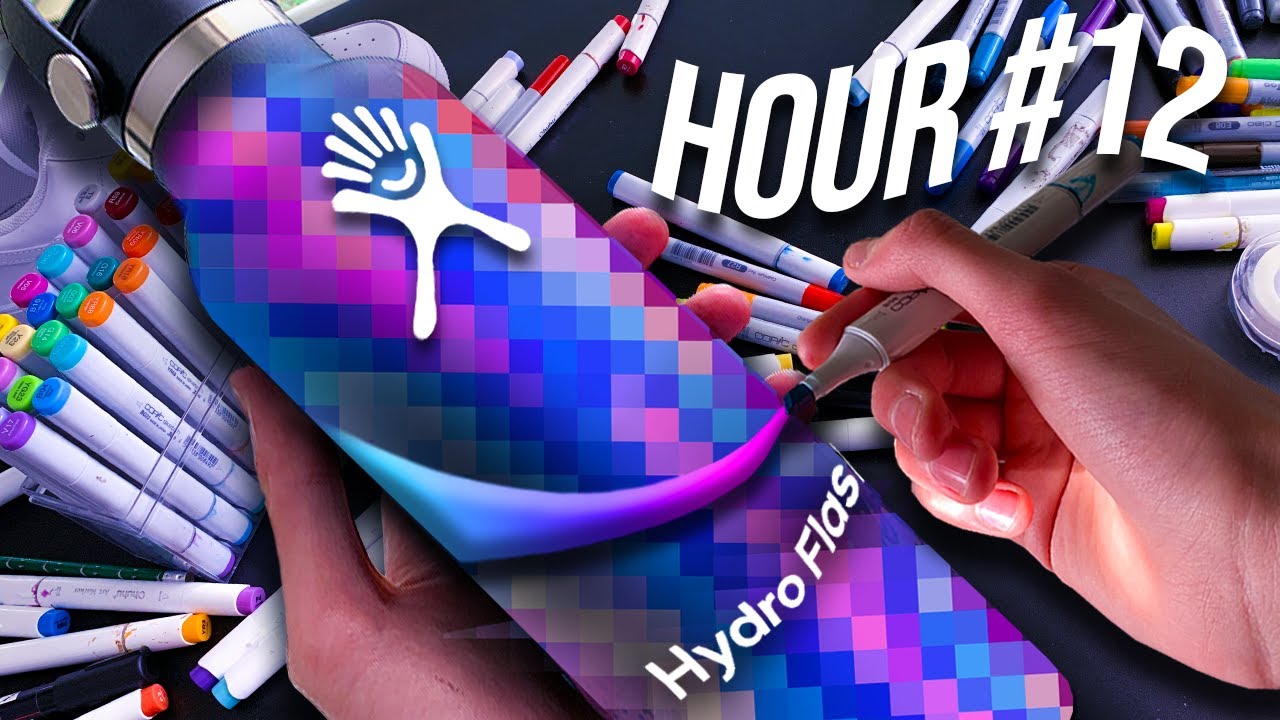 Custom Doodle Art on My Hydro Flask! 💧🖌 (Insanely Satisfying ...