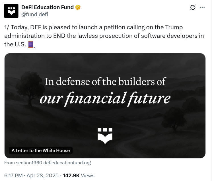 Crypto group asks Trump to end prosecution of crypto devs, Roman Storm