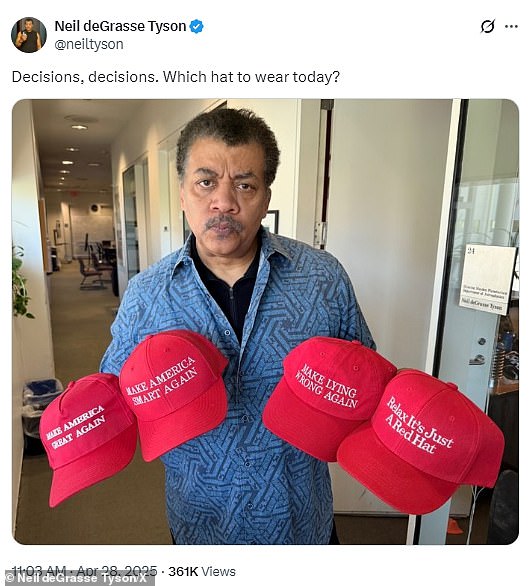 Liberal fury erupts after famous US scientist's MAGA post