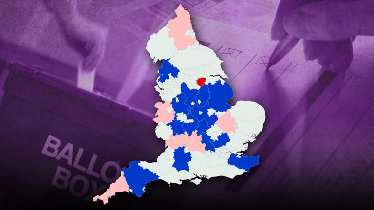 Map shows which areas of the UK are voting in the 2025 local elections
