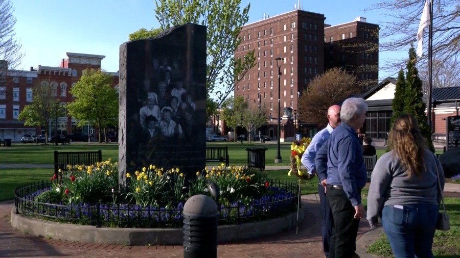 Dozen gather in Perry Square to honor Workers Memorial Day