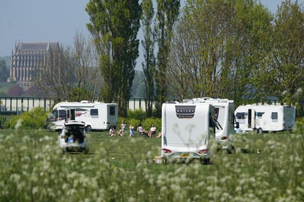 Large group of caravans take over recreation ground