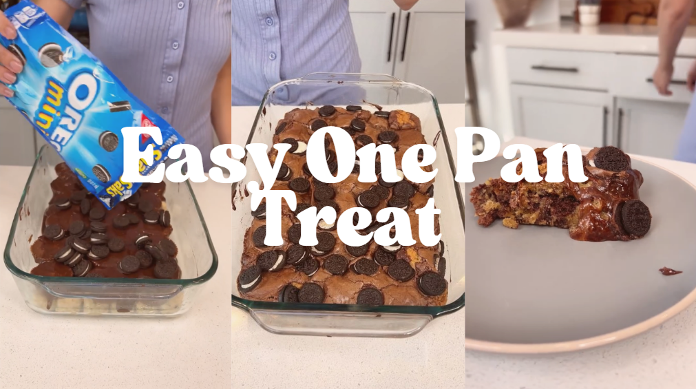 Easy One Pan Treat – Brownies with Cookie Dough and Reese's