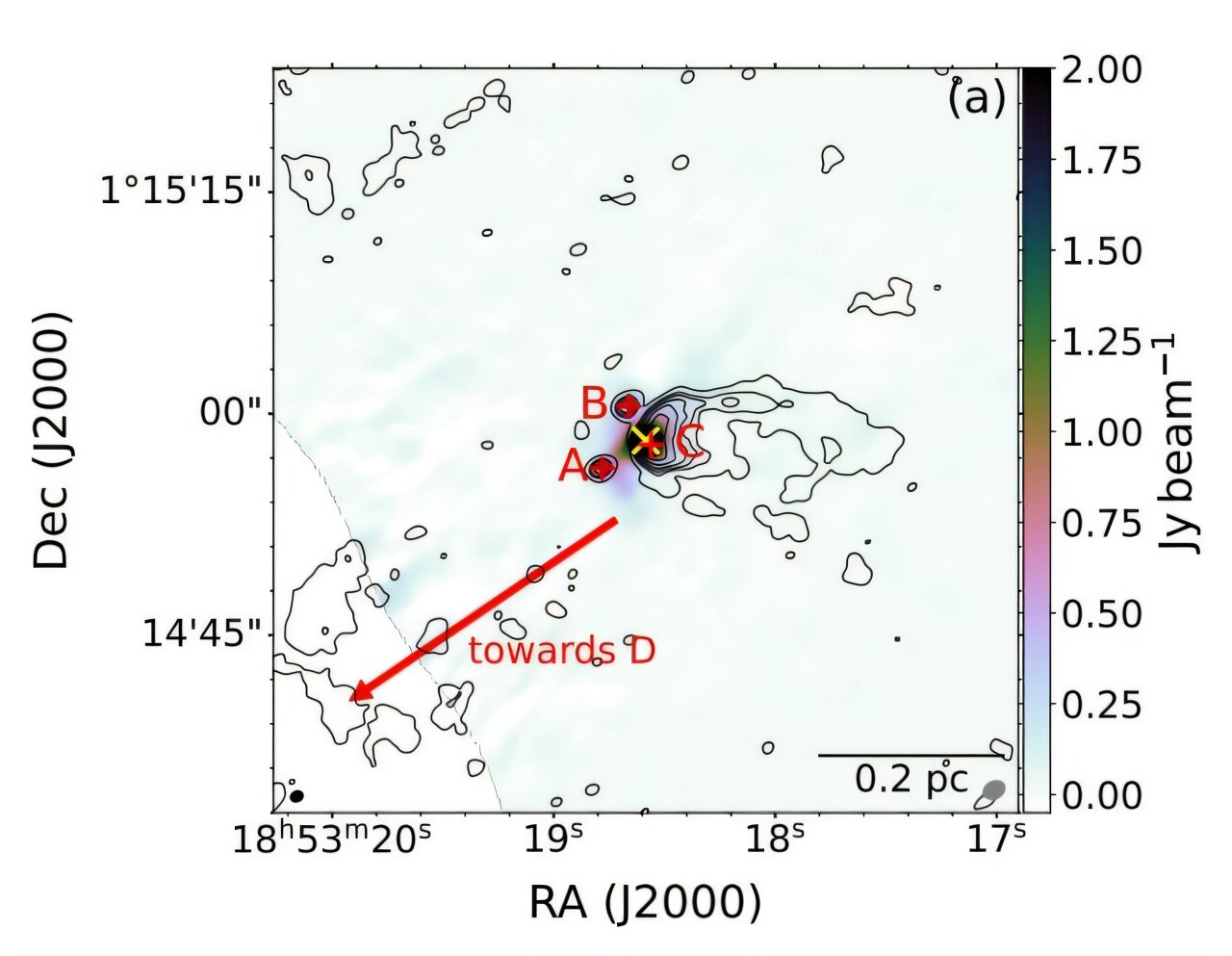Astronomers discover explosive outflow in star-forming complex using ...