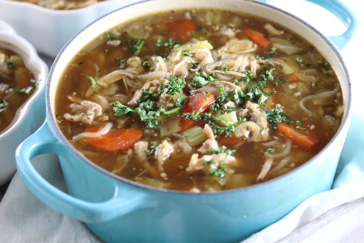 Keto Chicken Soup with Noodles