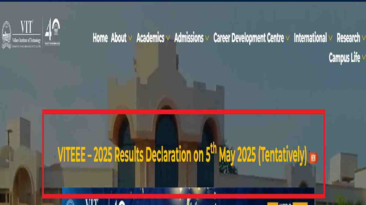 VITEEE Result 2025 Date Postponed; Now Check Score Card and Merit List ...