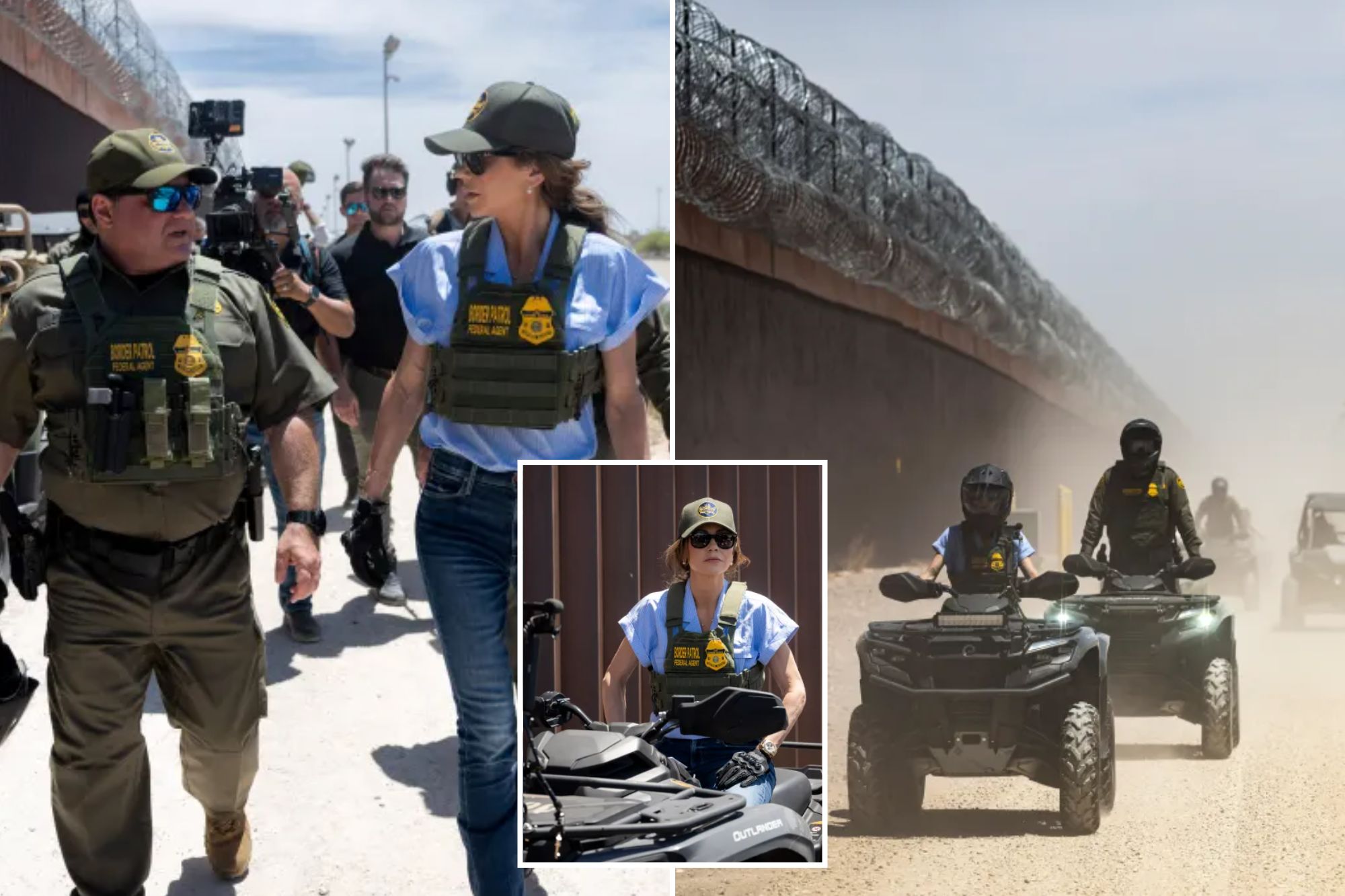 DHS Secretary Kristi Noem rides ATVs during visit to border as she ...