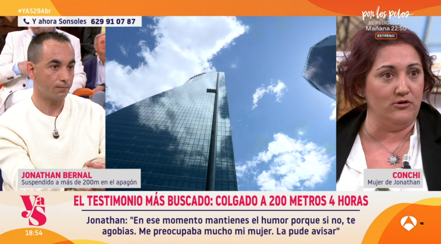 Jonathan Bernal, el limpiacristales atrapado en la planta 53 de un ...