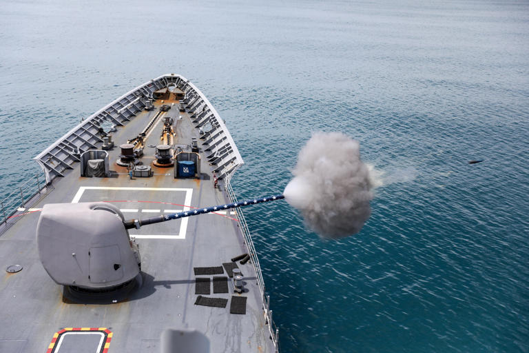 NATO warships in the Red Sea fight are proving that deck guns can fight ...