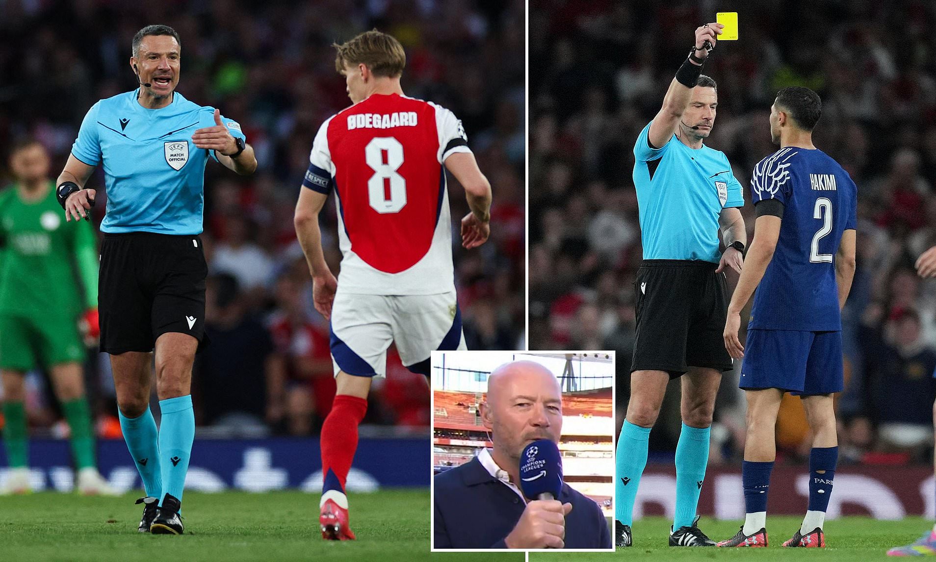 Alan Shearer rips into referee after chaotic first-half between Arsenal ...