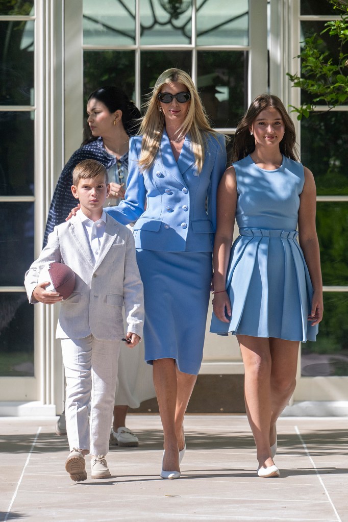 Ivanka Trump Coordinates With Daughter Arabella Rose in Springtime Blue ...