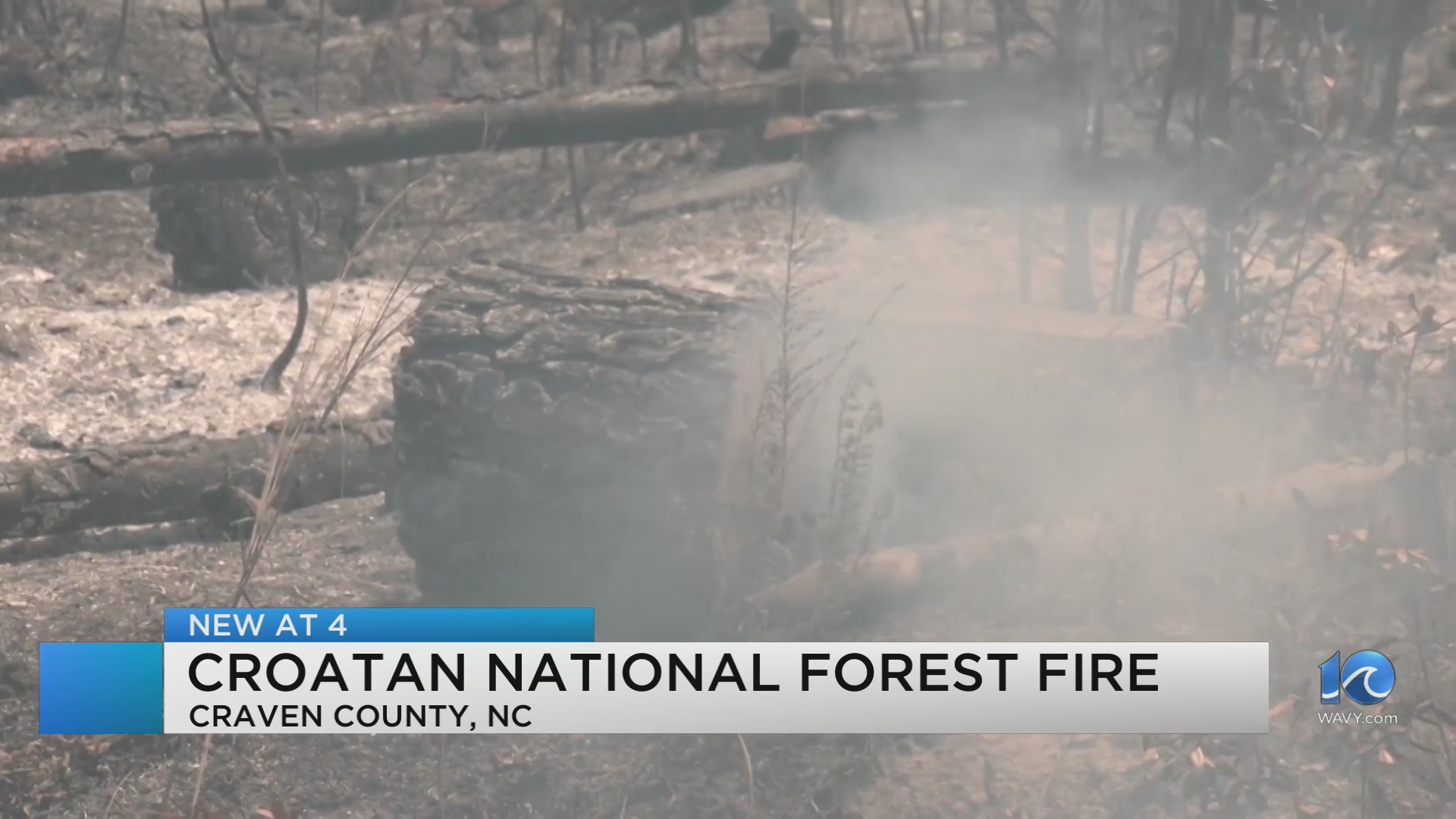 Fire burning in Croatan National Forest