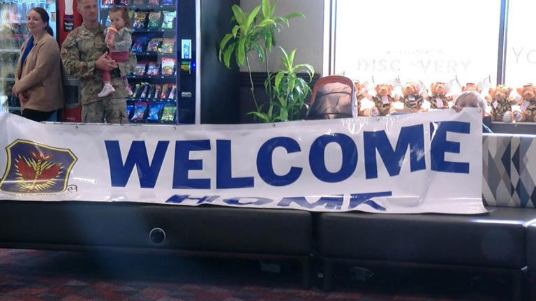 Air Force Reservists welcomed home from deployment Tuesday