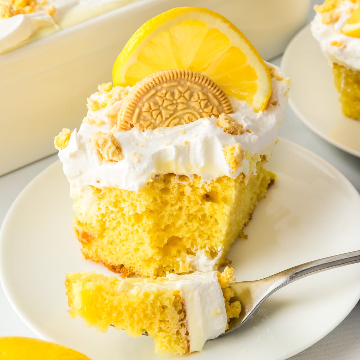 Lemon Pudding Poke Cake