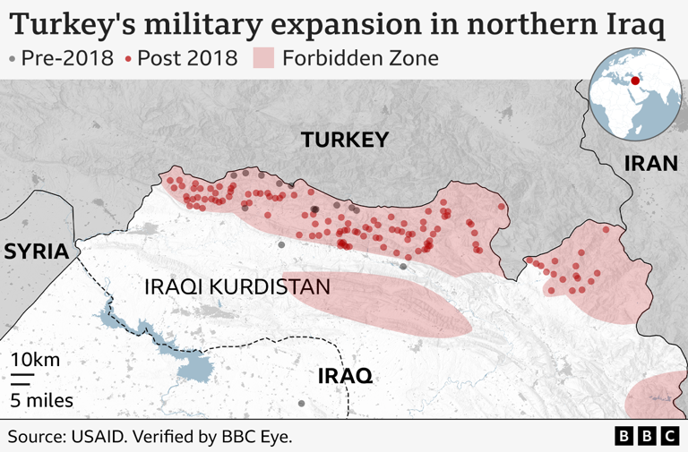 Life inside Iraq's 'Forbidden Zone' controlled by Turkey