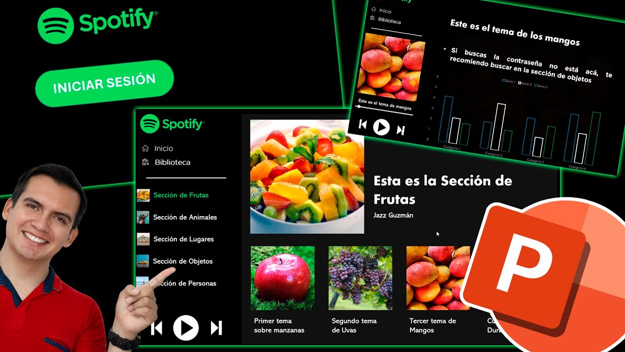 Impresionante Presentación Estilo SPOTIFY en PowerPoint