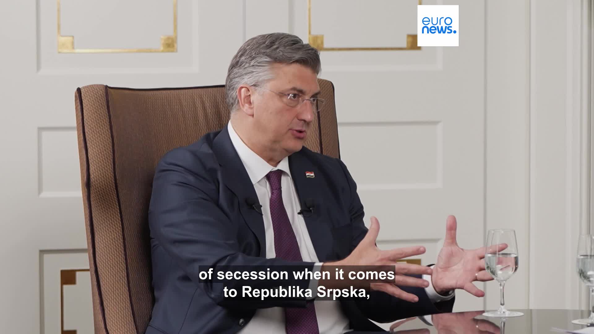 Croatia is pushing for Bosnia's EU membership, PM Plenković tells Euronews