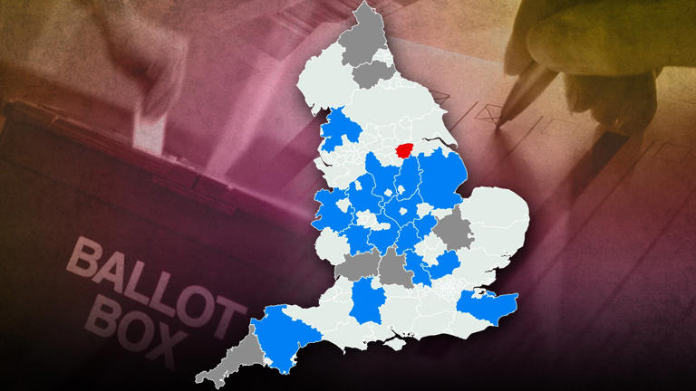 Map shows which areas of the UK are voting in the 2025 local elections