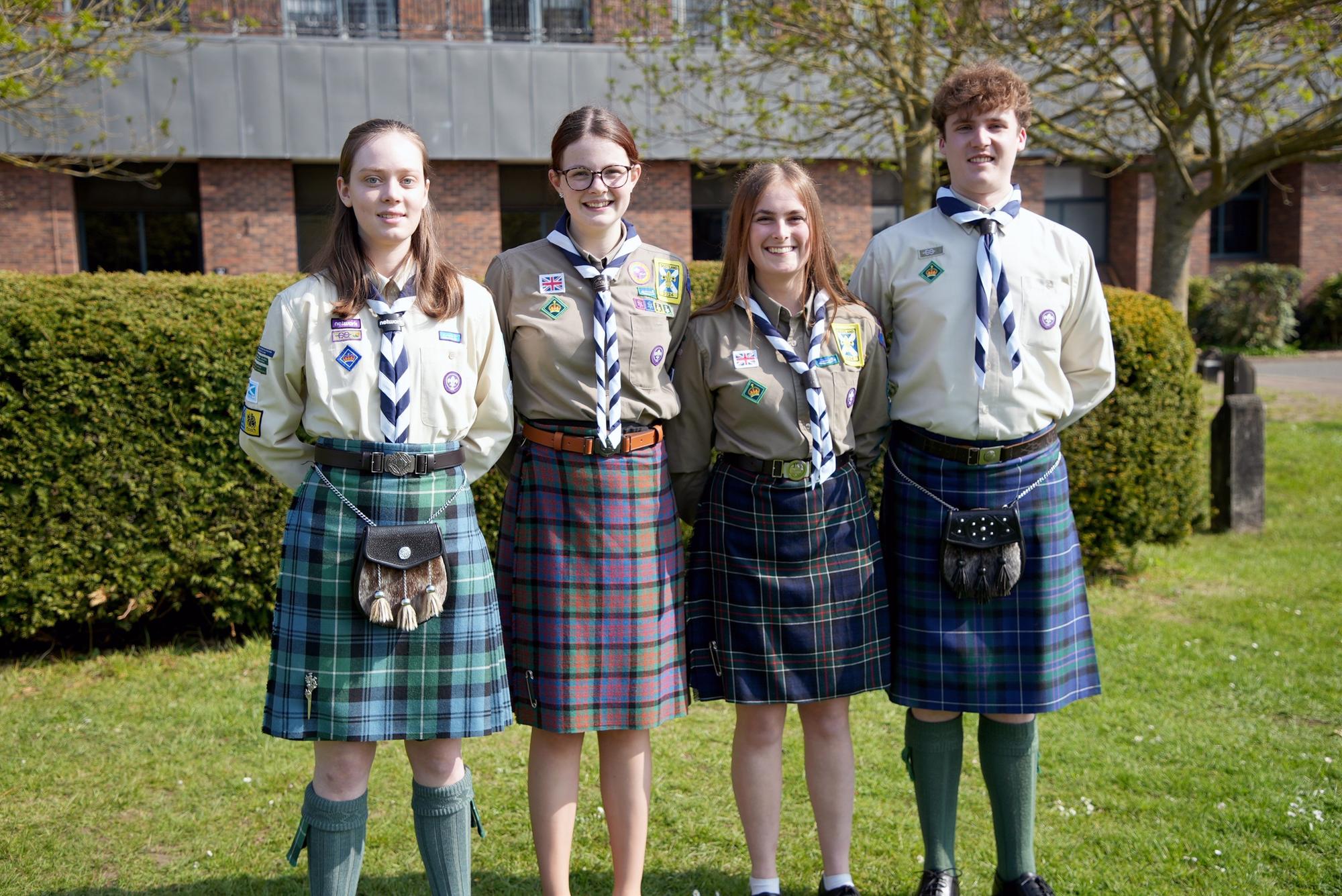Chief Scout, Dwayne Fields congratulates Ruth Carson from Burntisland ...