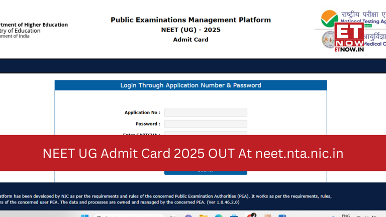NEET UG Admit Card 2025 OUT at neet.nta.nic.in; Steps to download