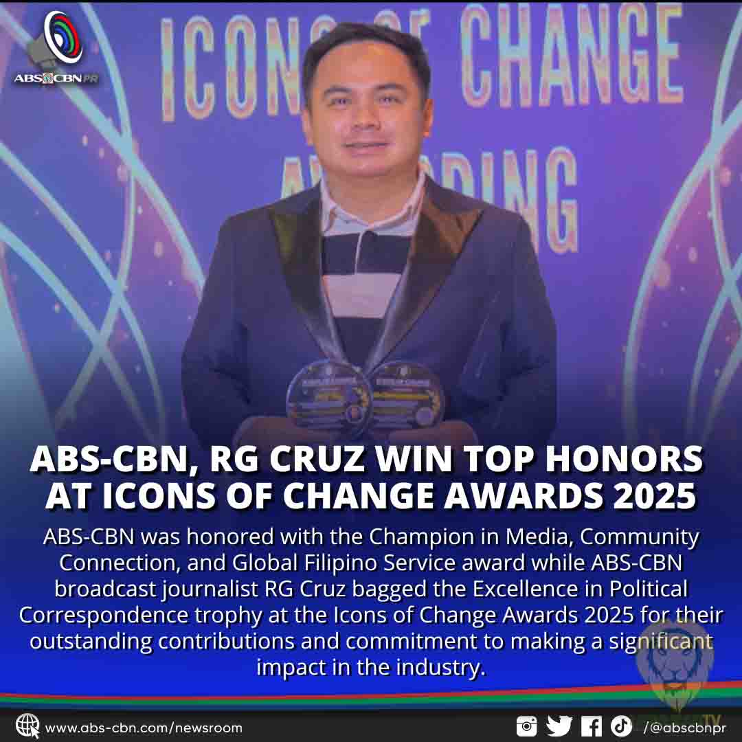 ABS-CBN, RG Cruz win top honors at Icons of Change Awards 2025
