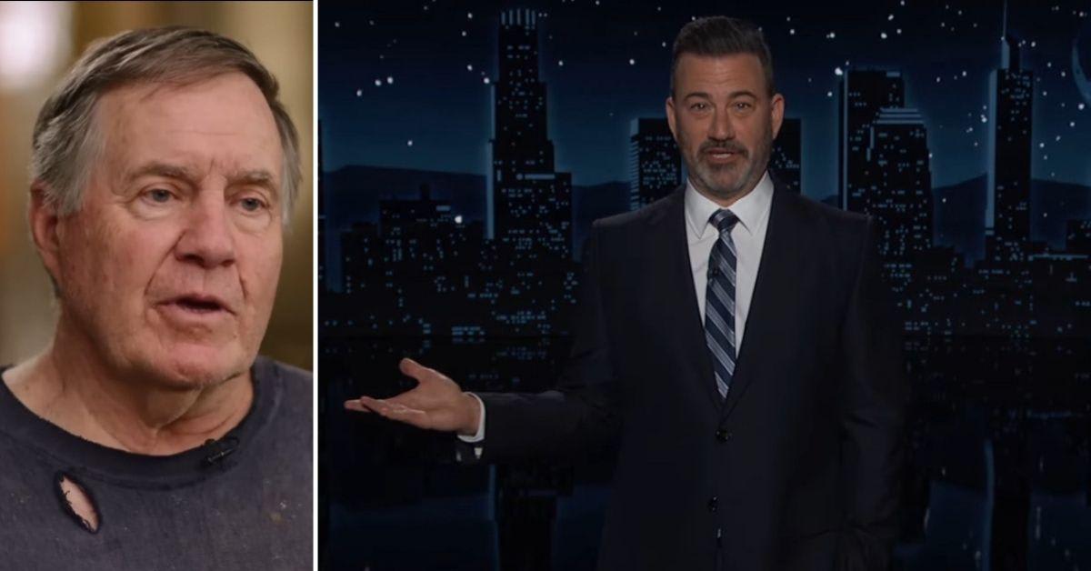 Jimmy Kimmel Roasts Bill Belichick and Jordon Hudson's Awkward 'CBS ...