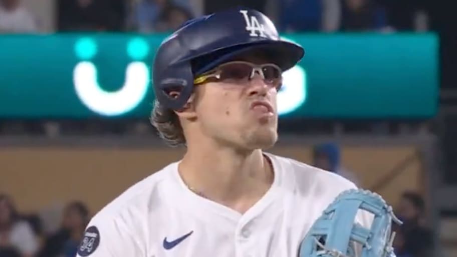 Dodgers Utility Player Kiké Hernandez Wore a Helmet to Pitch