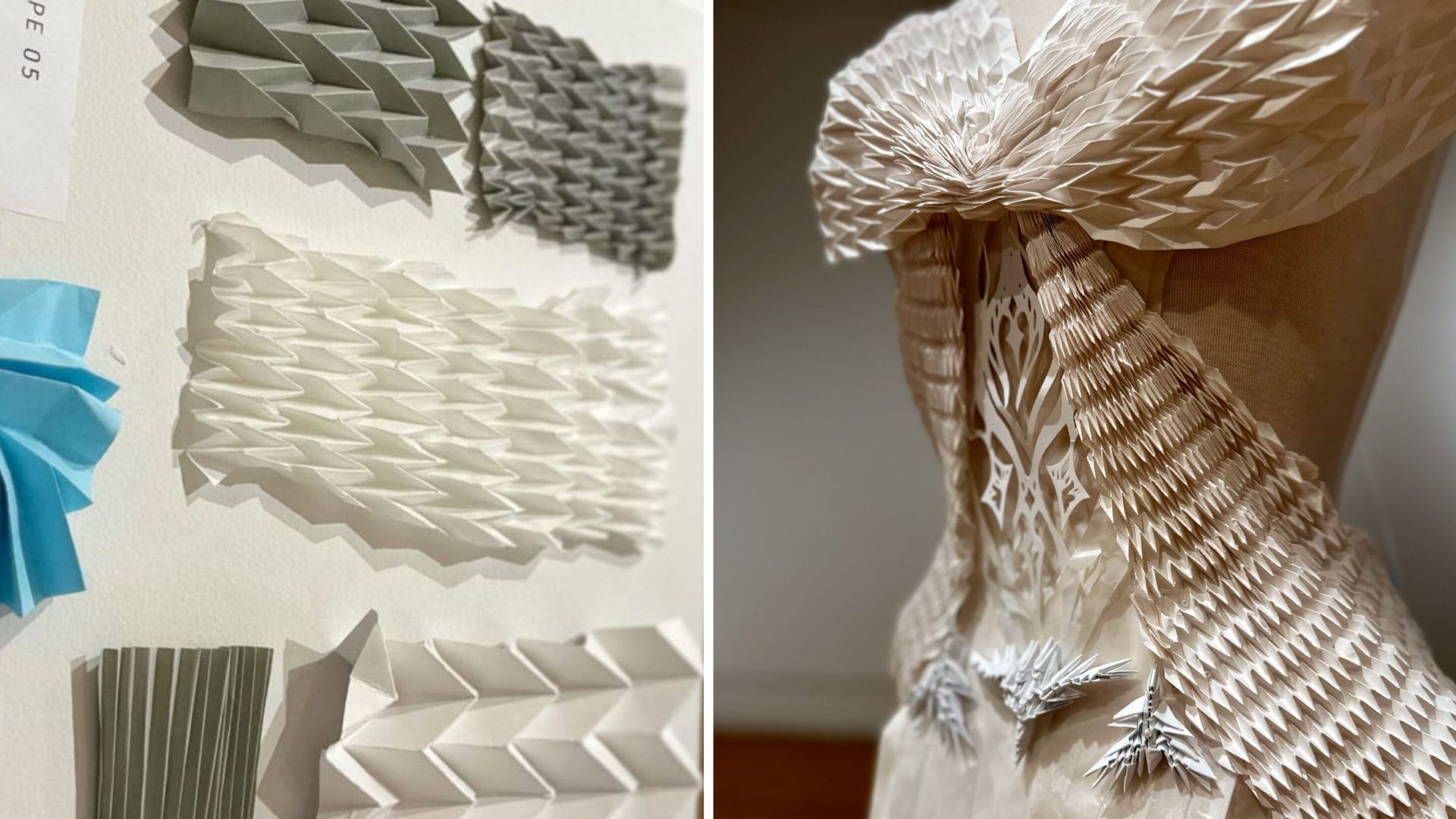Princeton art student designs quantum memory drive dress with origami folds
