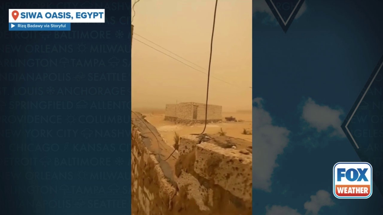 Watch: Sky turns orange amid Egypt dust storm