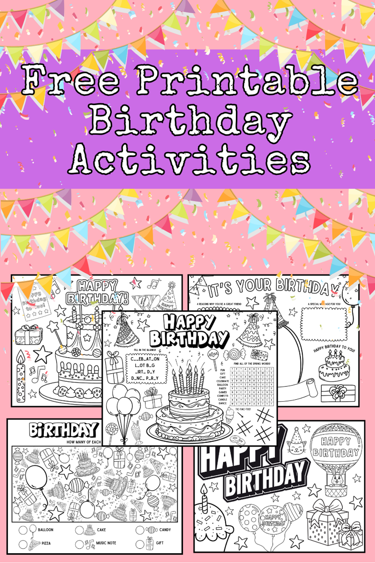 Celebrate With 5 Fun Pages of Birthday Activities