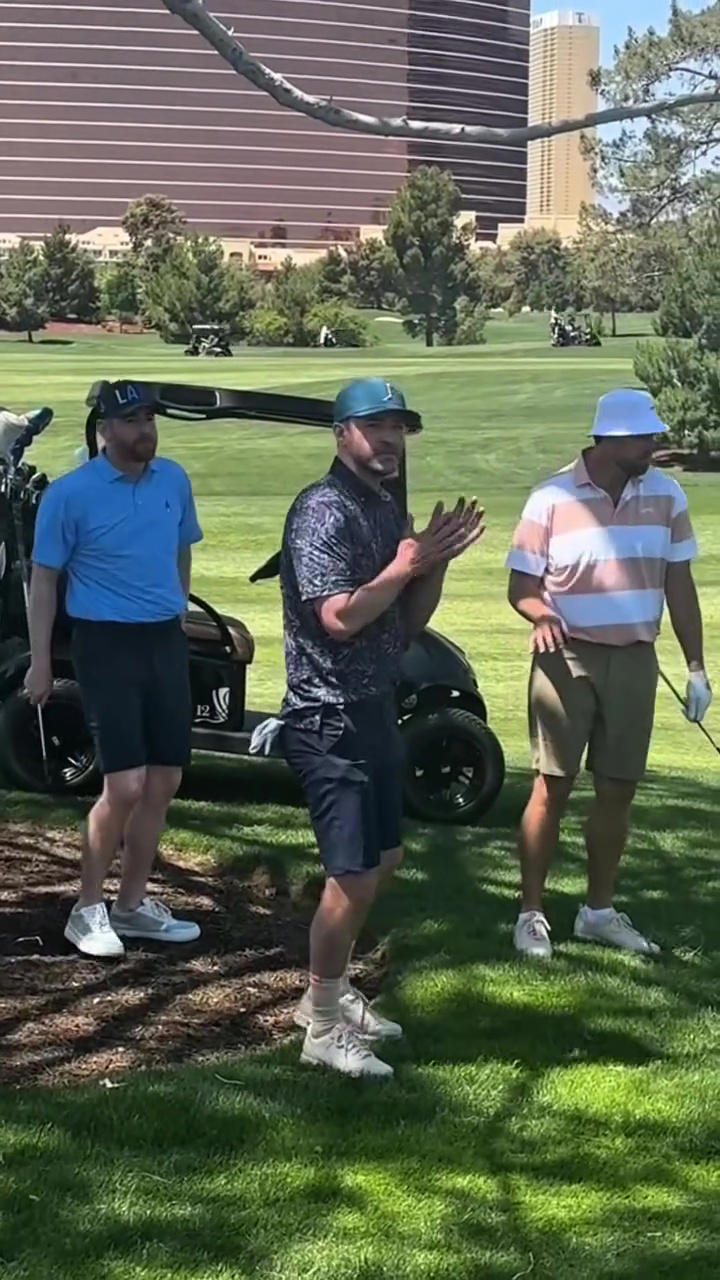 Travis Kelce busts a move — and lip-synchs — while golfing with ‘backup ...
