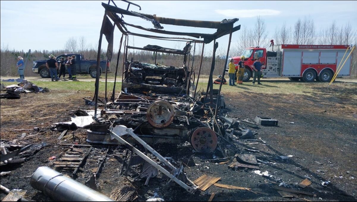 Sherman fire destroys outdoor buildings and RV