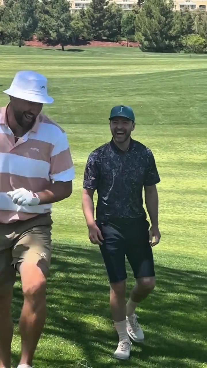 Travis Kelce busts a move — and lip-synchs — while golfing with ‘backup ...