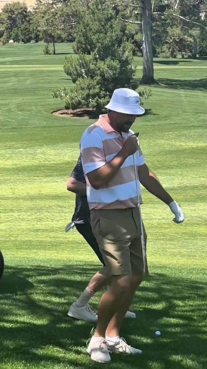 Travis Kelce busts a move — and lip-synchs — while golfing with ‘backup ...