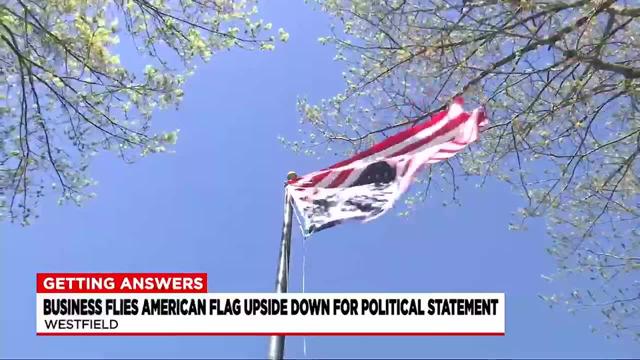 Westfield business receiving mixed reaction after flying American flag ...