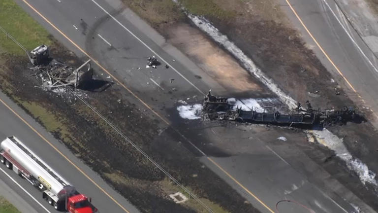 I-40 east lanes reopen in Sampson County day after fiery tanker crash