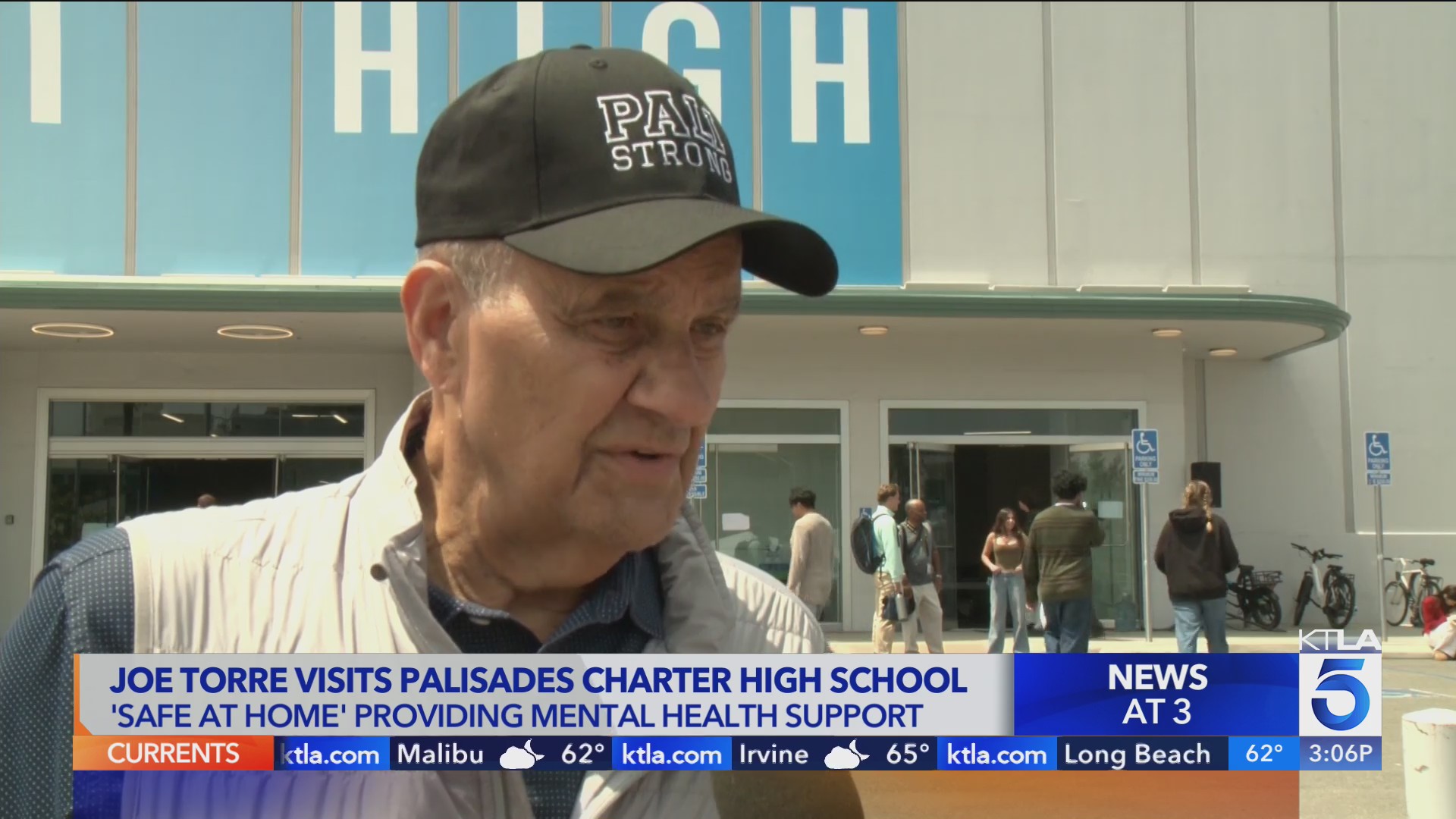 Baseball legend Joe Torre tours Pali High to offer support and services