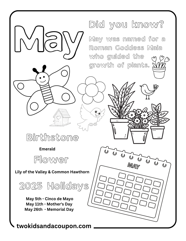 6 Free Printable June Coloring Pages