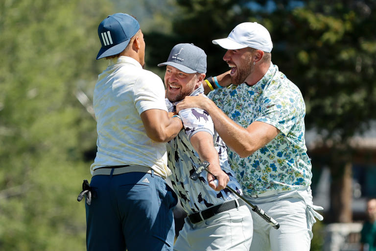 Travis Kelce busts a move — and lip-synchs — while golfing with ‘backup ...