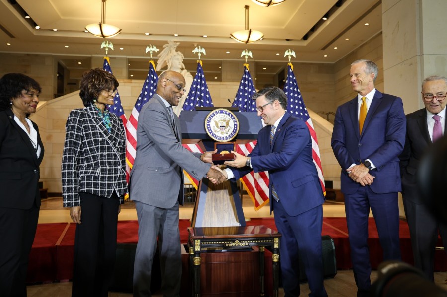 Six Triple Eight presented with Congressional Gold Medal by Speaker ...