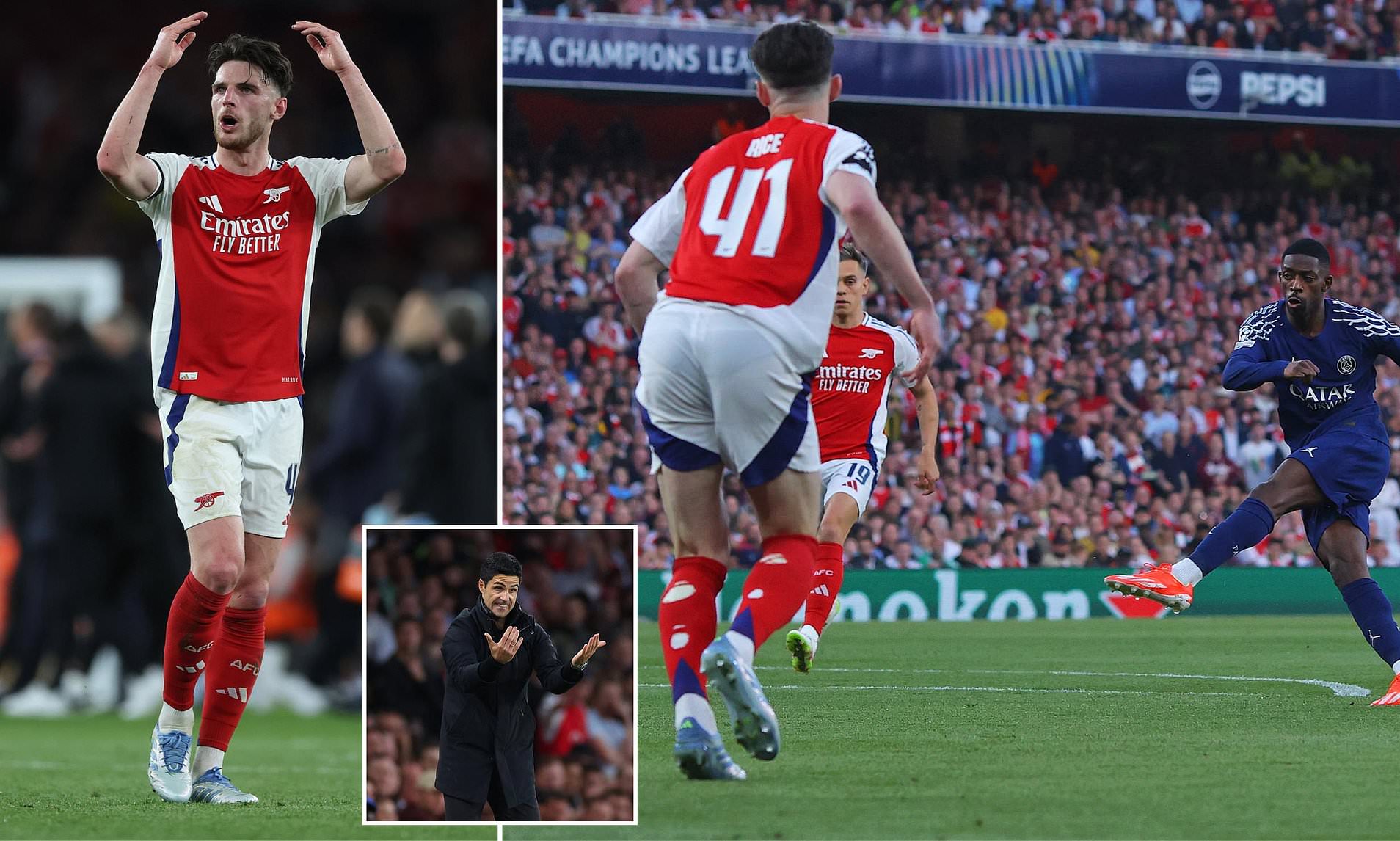 Declan Rice will rue his error in Arsenal's defeat by PSG - but here's ...