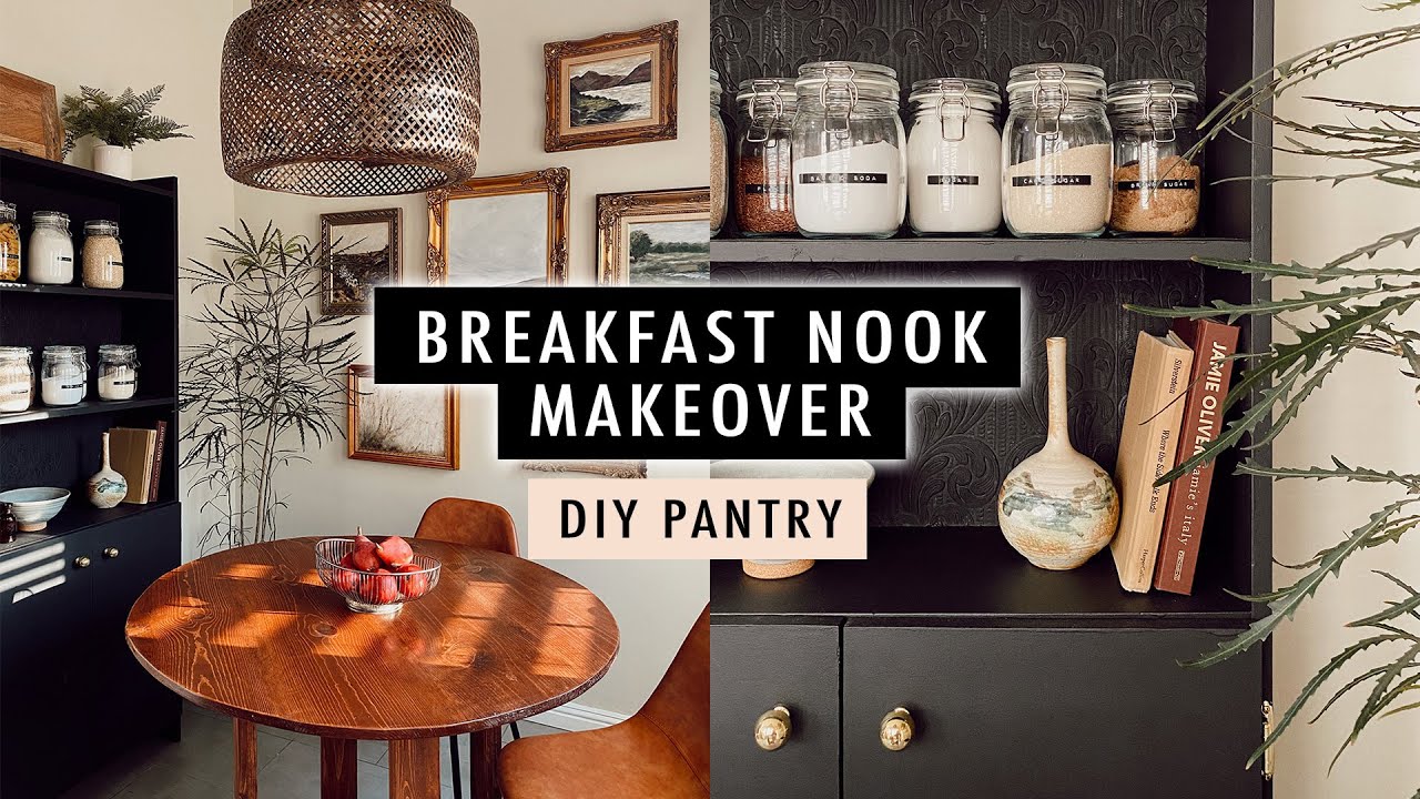 Extreme breakfast nook makeover with DIY pantry tips